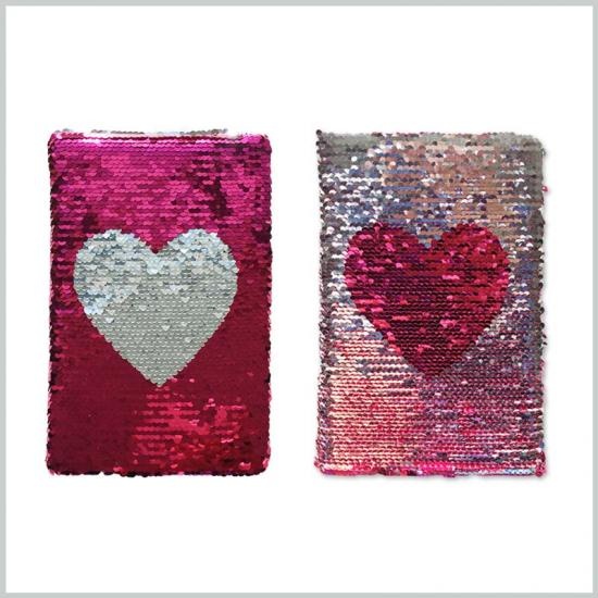Red Heart Sequin Notebook - colorflyprinting